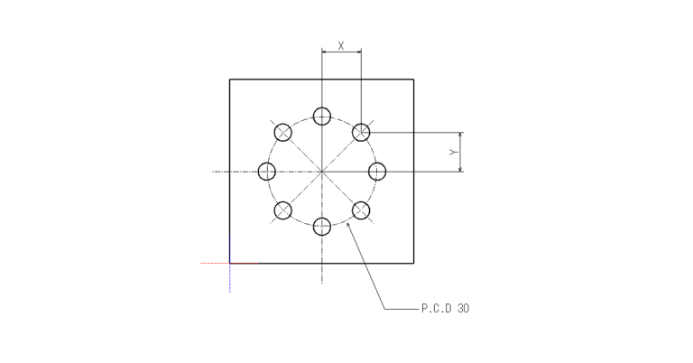P.C.D.とは何の略？機械加工図面にP.C.D.と表記がある場合の解説